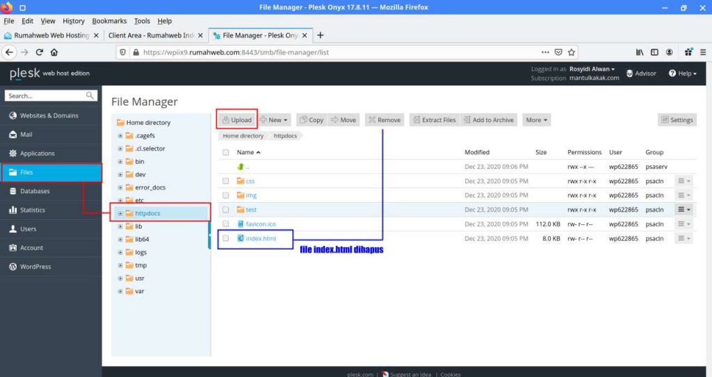 Cara Restore Backup Softaculous ke Plesk Panel Secara Manual