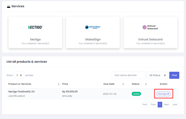 Panduan Konfigurasi SSL Sectigo Melalui Clientzone