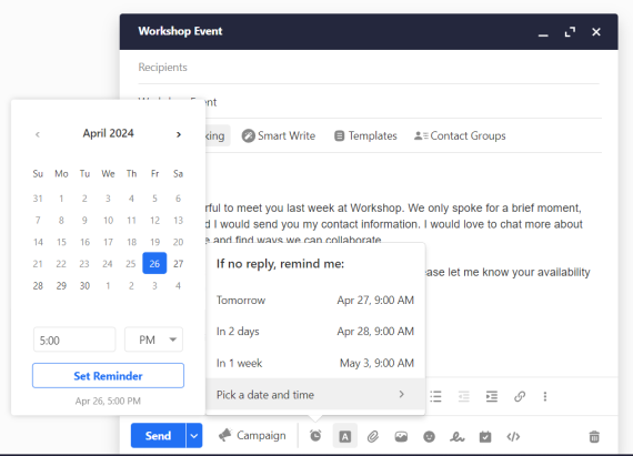 Cara Setting Follow-up Reminders di Titan Mail