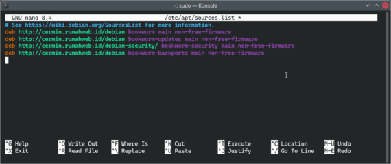Mengubah Repository Debian ke Server Mirror Lokal
