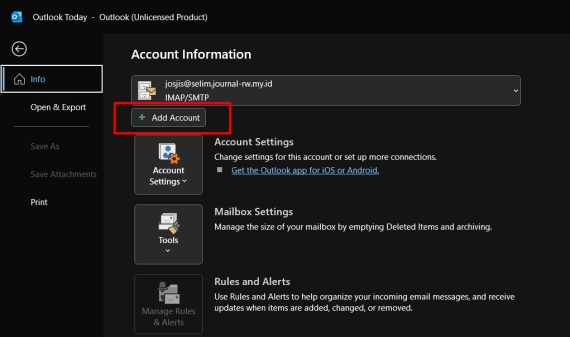 Cara Setting Email di Outlook 2021 – IMAP dan POP3