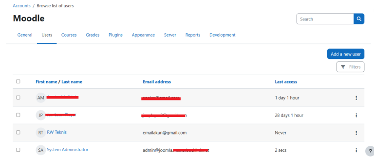 Cara Membuat User di Moodle dan Memahami Roles-nya